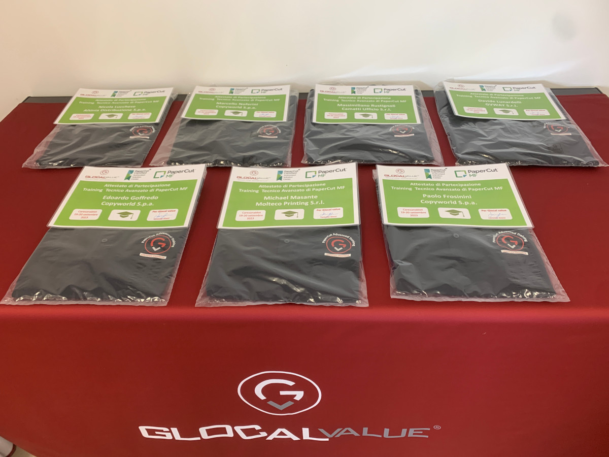Training Tecnico Avanzato PaperCut MF 19 e 20 settembre 2023 - Glocal Value s.r.l.